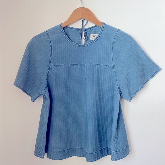 J. Crew | Tops | Jcrew Trademark Ultrasoft Denim Pullover Top | Poshmark